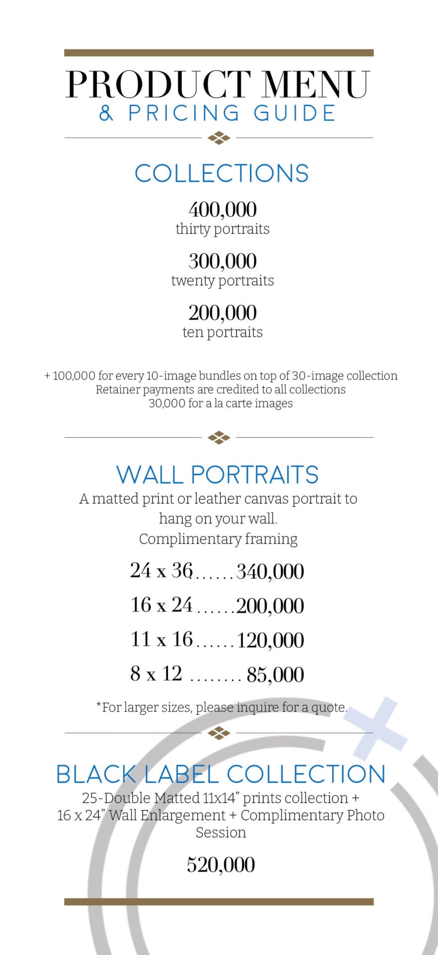 Photo Reveal Product Menu & Pricing Guide | TOPTIA Photography
